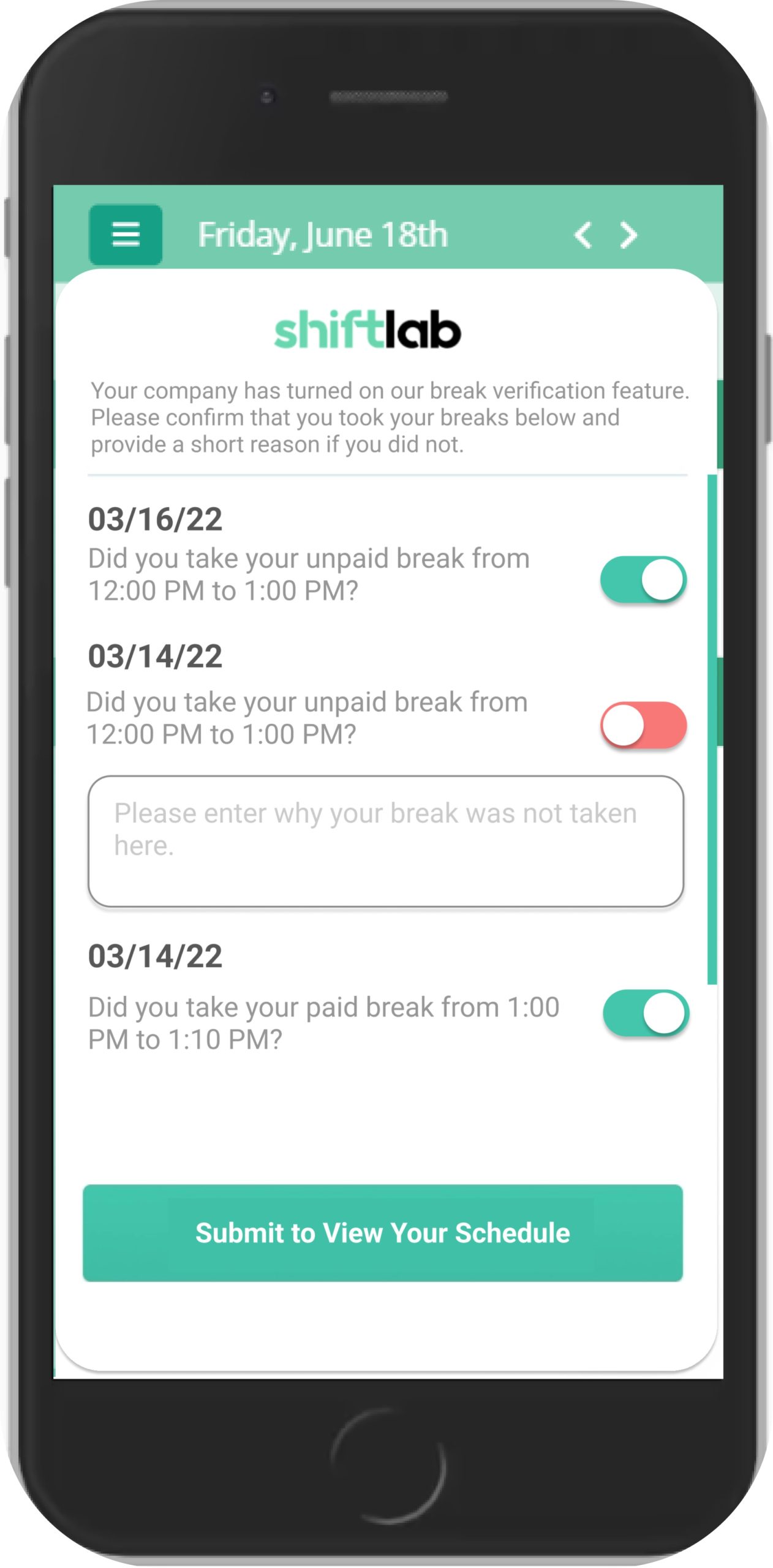 Platform Update: Announcing Break Compliance Forms - Shiftlab